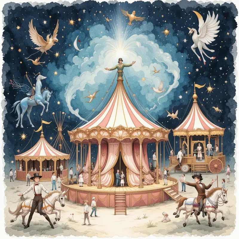Whimsical Circus Watercolor Clipart Sets Midjourney Prompt | PromptBase