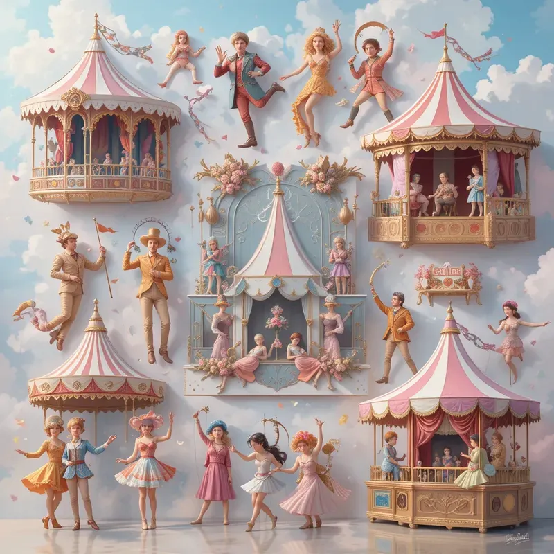 Whimsical Circus Watercolor Clipart Sets Midjourney Prompt | PromptBase