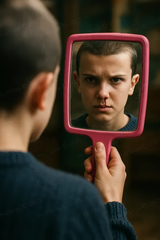 Over Shoulder Mirror Holder Portraits ChatGPT Image Prompt | PromptBase
