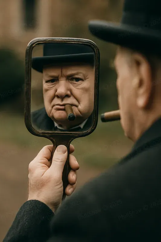 Over Shoulder Mirror Holder Portraits ChatGPT Image Prompt | PromptBase