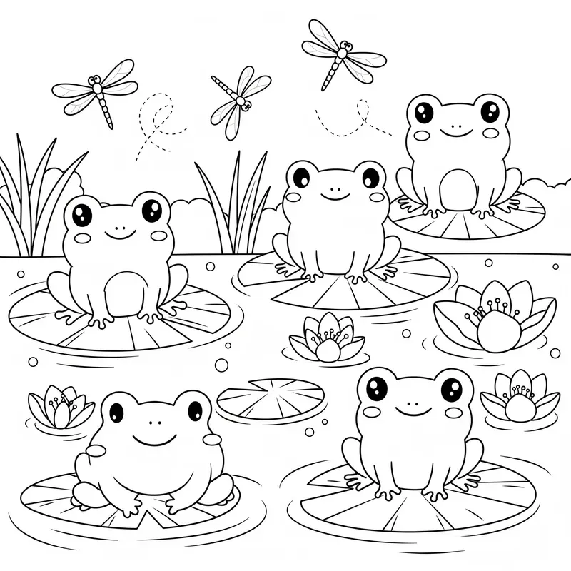 Kawaii Animals Coloring Books Line Art Gemini Image Prompt | PromptBase