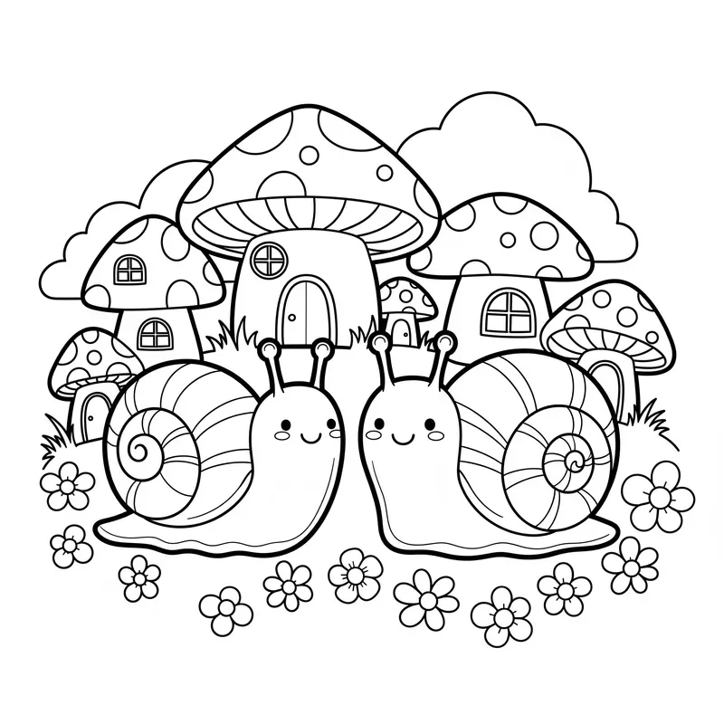 Kawaii Animals Coloring Books Line Art Gemini Image Prompt | PromptBase