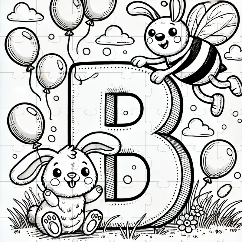 Az Alphabet Adventure Coloring Pages DALL·E Prompt | PromptBase