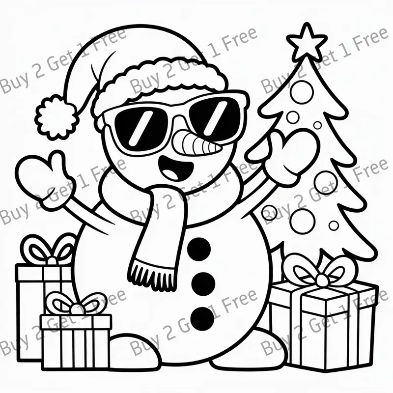 Funny Christmas Coloring Page Makers Ideogram Prompt | PromptBase