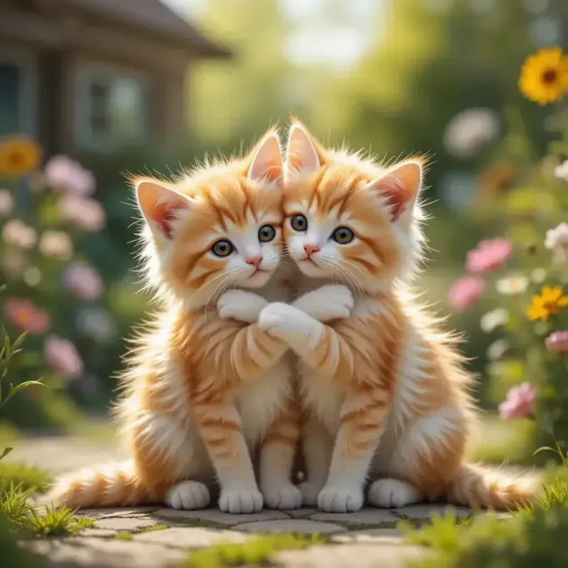 Adorable Animal Hugs In Cute Settings ChatGPT Image Prompt | PromptBase