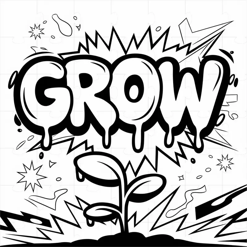 Kdp Dynamic Graffiti Text Coloring Pages Ideogram Prompt | PromptBase