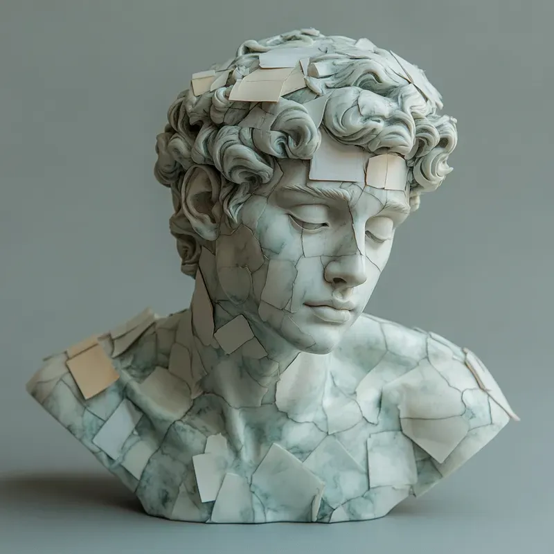 Marble Meme Greek Statues Midjourney Prompt | PromptBase