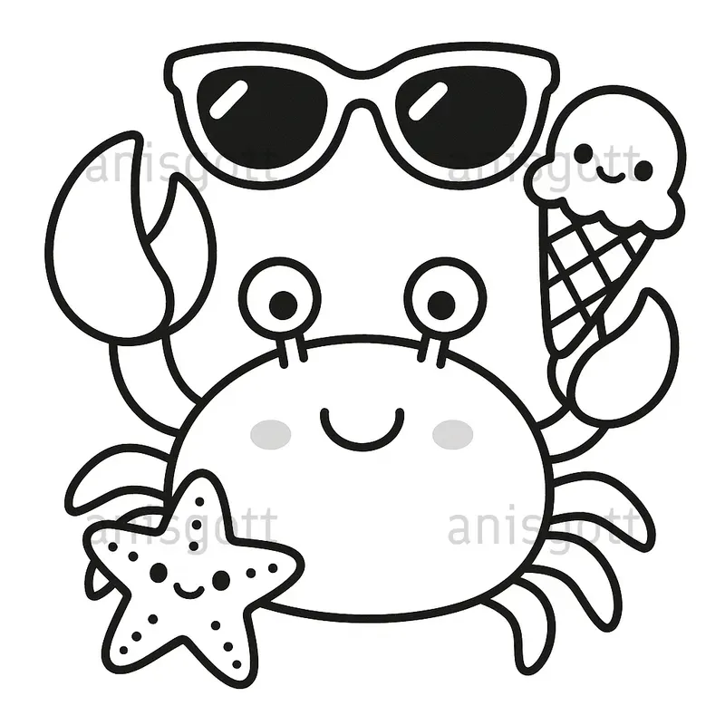 Bold And Easy Fun Summer Coloring Pages ChatGPT Image Prompt | PromptBase