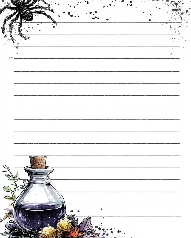 Witchy Aesthetic Lined Writing Paper Midjourney Prompt | PromptBase
