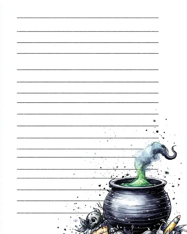 Witchy Aesthetic Lined Writing Paper Midjourney Prompt | PromptBase