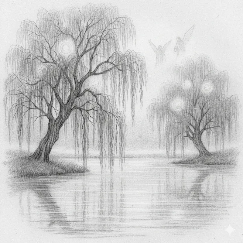 Heavenly Tree Pencil Sketch Art Gemini Image Prompt | PromptBase