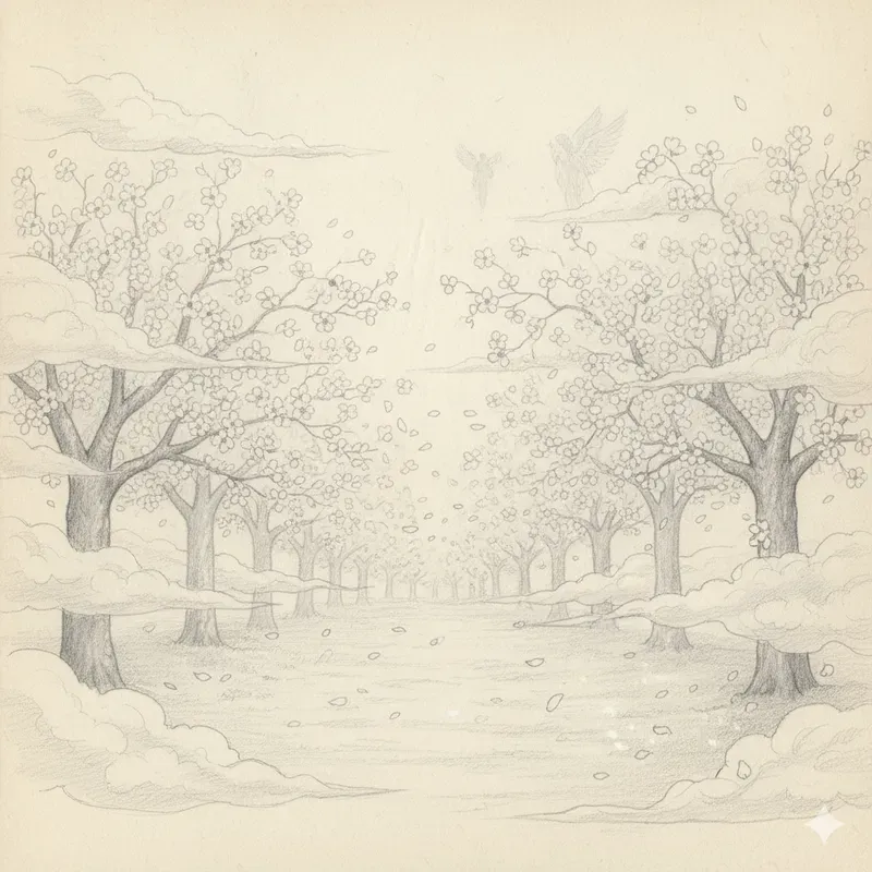 Heavenly Tree Pencil Sketch Art Gemini Image Prompt | PromptBase