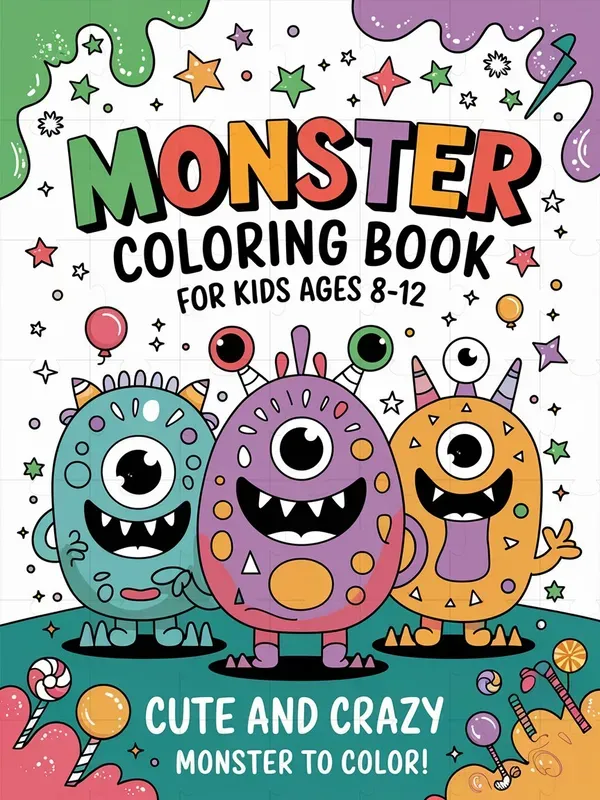 Kdp Amazing Coloring Book Cover For Kids Ideogram Prompt | PromptBase