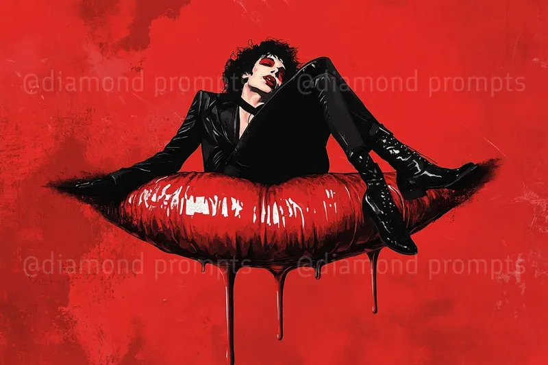 Rocky Horror Bold Graphic Scenes Midjourney Prompt | PromptBase