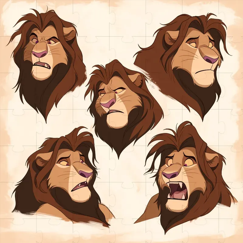 Character Sheets Disney Heads Midjourney Prompt | PromptBase