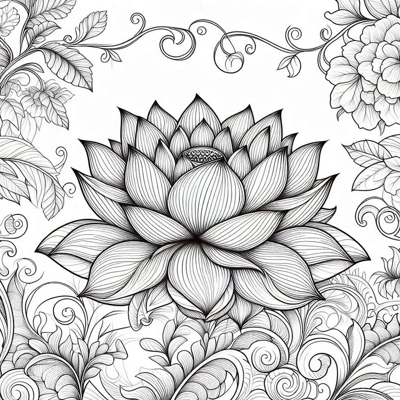 Coloring Book Pages Blooming Flowers DALL·E Prompt | PromptBase