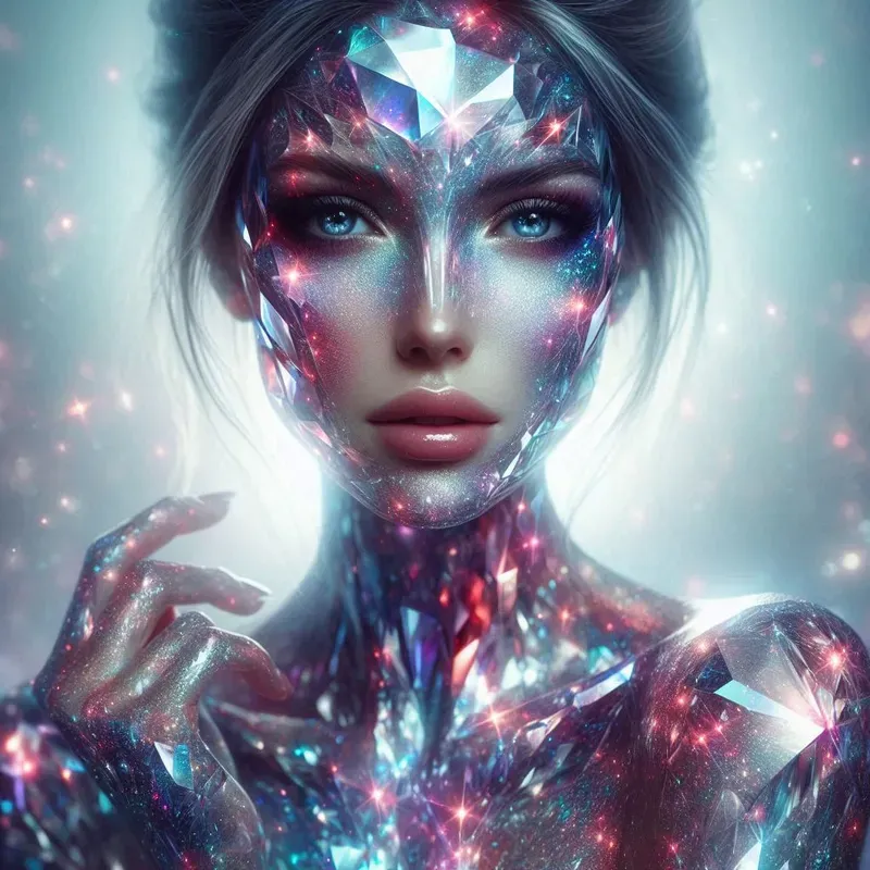 Portrait Crystals Lights And Colors DALL·E Prompt | PromptBase