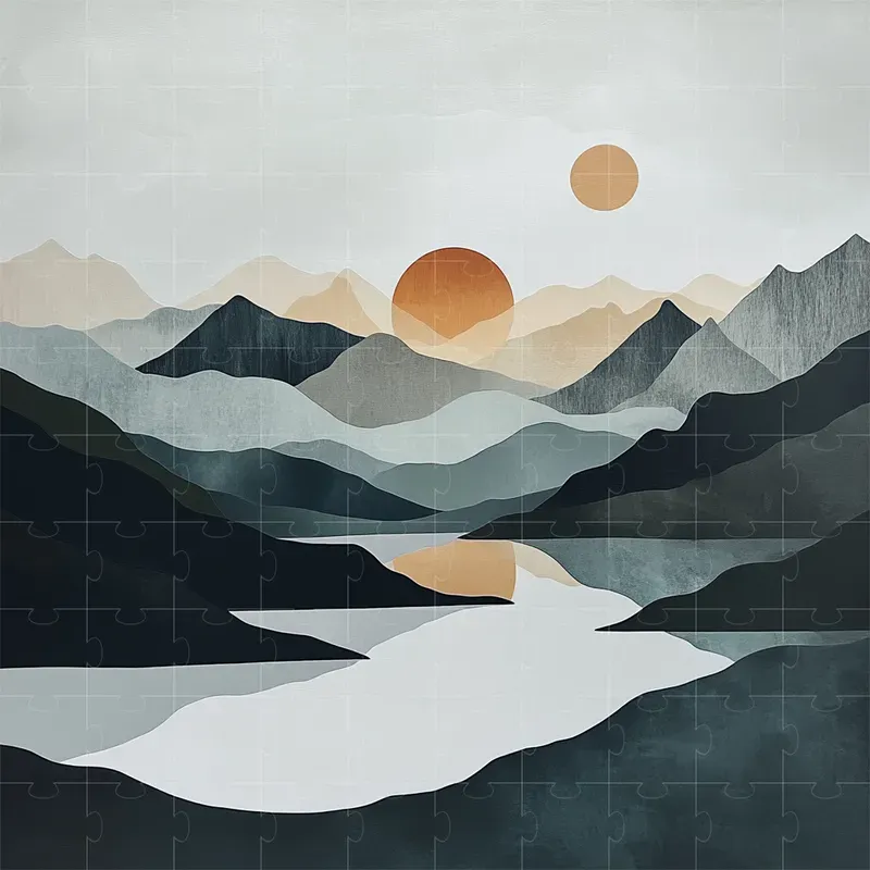 Minimal Abstract Stained Glass Landscapes Midjourney Prompt | PromptBase
