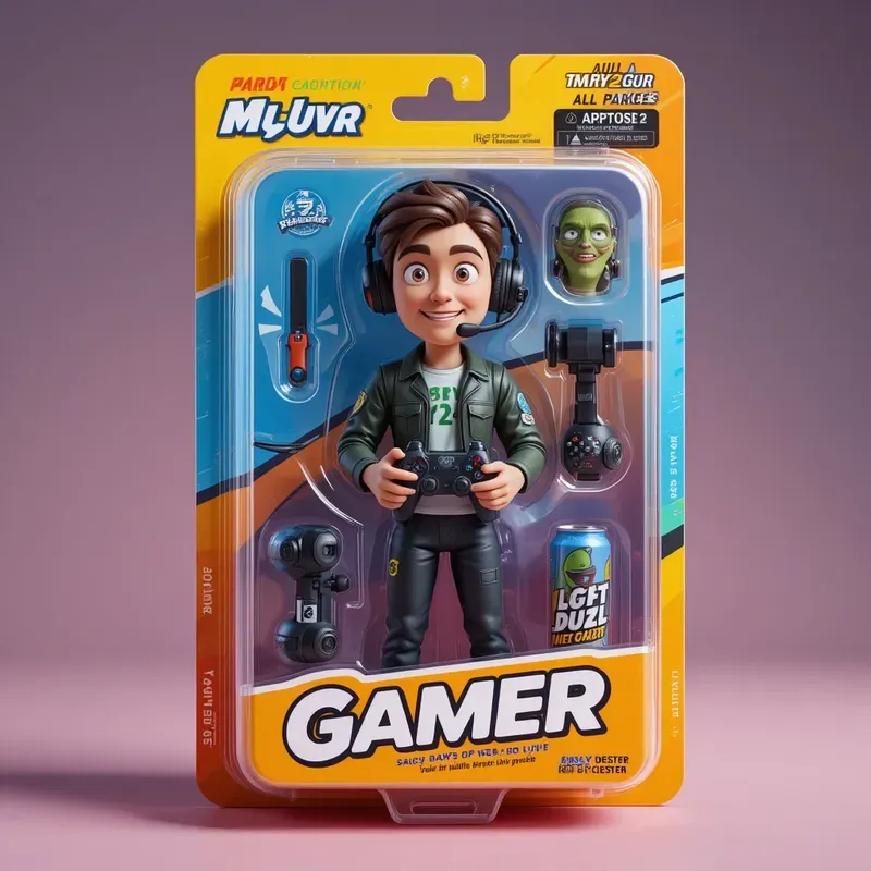 Pixar Style Action Figures Blister Packs ChatGPT Image Prompt | PromptBase