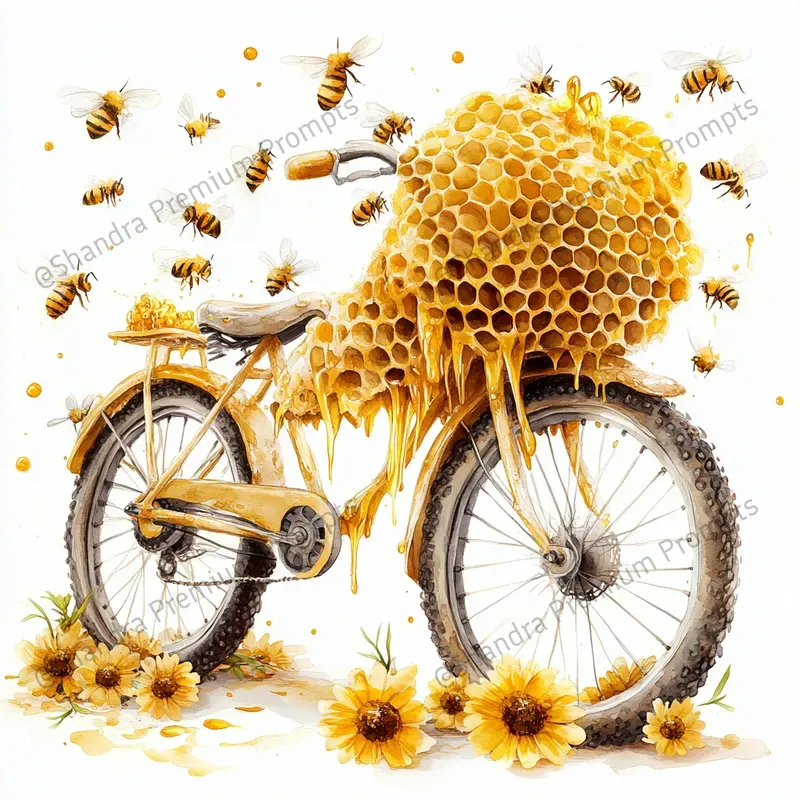 Spring Honeycomb Watercolor Cliparts Midjourney Prompt | PromptBase