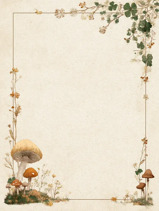 Cottagecore Writing Page Borders Midjourney Prompt | PromptBase