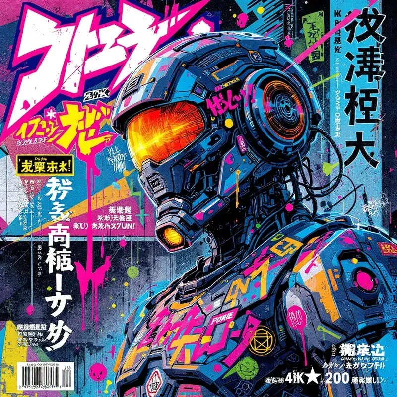 Japanese Graffiti Magazine Cover Designs FLUX Prompt | PromptBase