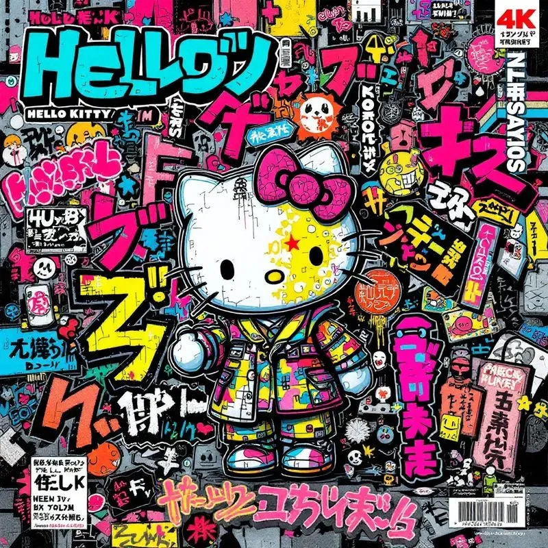 Japanese Graffiti Magazine Cover Designs FLUX Prompt | PromptBase