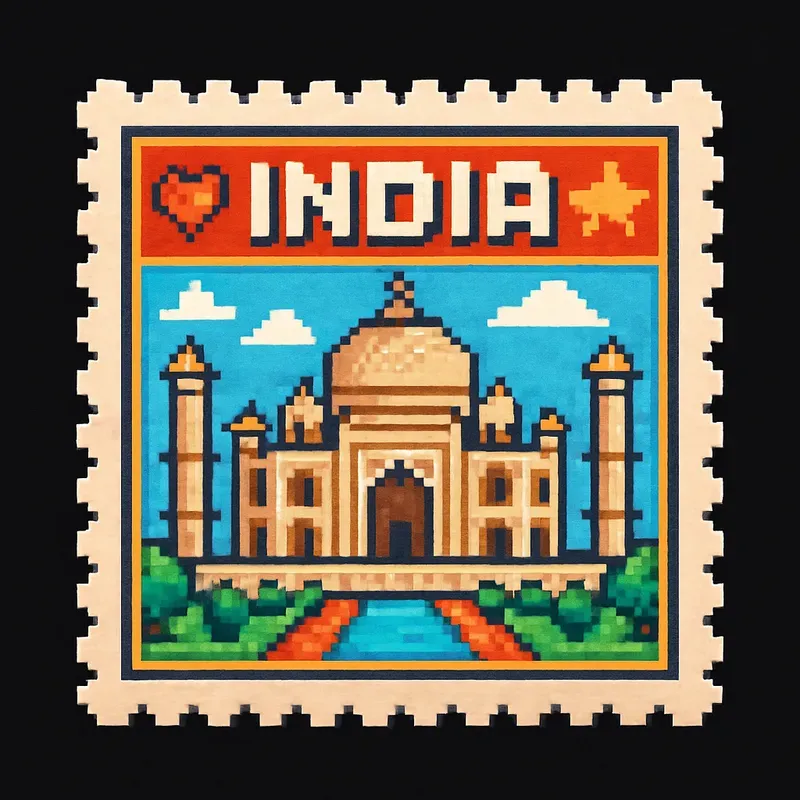 Pixel Art Postage Stamps ChatGPT Image Prompt | PromptBase