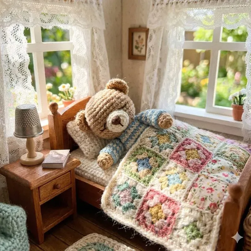 Amigurumi Crochet Miniature Scenes Gemini Image Prompt | PromptBase