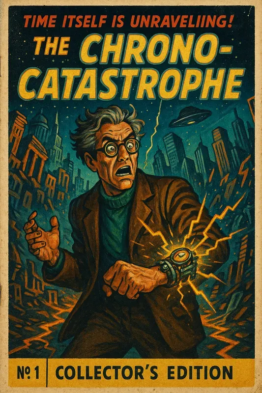 1950s Retro Sci-Fi Comic Book Cover ChatGPT Image Prompt | PromptBase