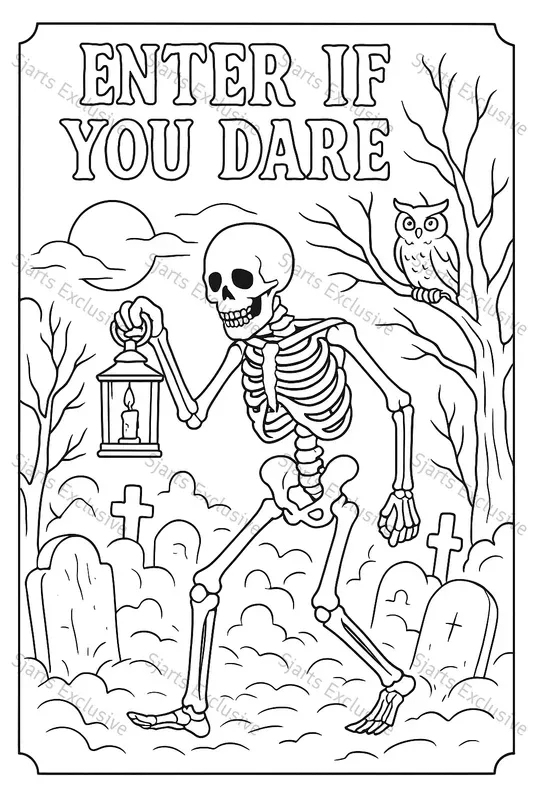 Spooky Halloween Coloring Pages ChatGPT Image Prompt | PromptBase