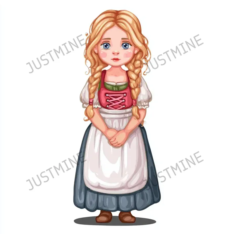Charming Medieval Maiden Cartoon Cliparts Midjourney Prompt | PromptBase