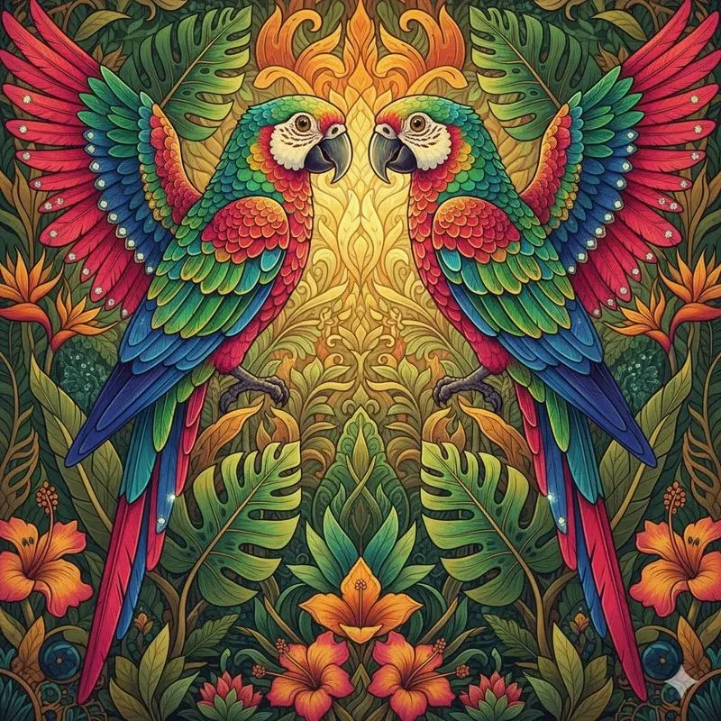 Decorative Bird Illustration Packs Gemini Image Prompt | PromptBase
