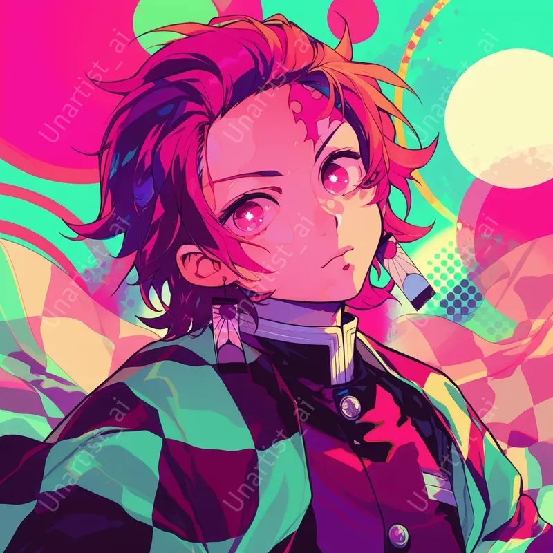Pop Art Demon Slayer Portraits Midjourney Prompt | PromptBase