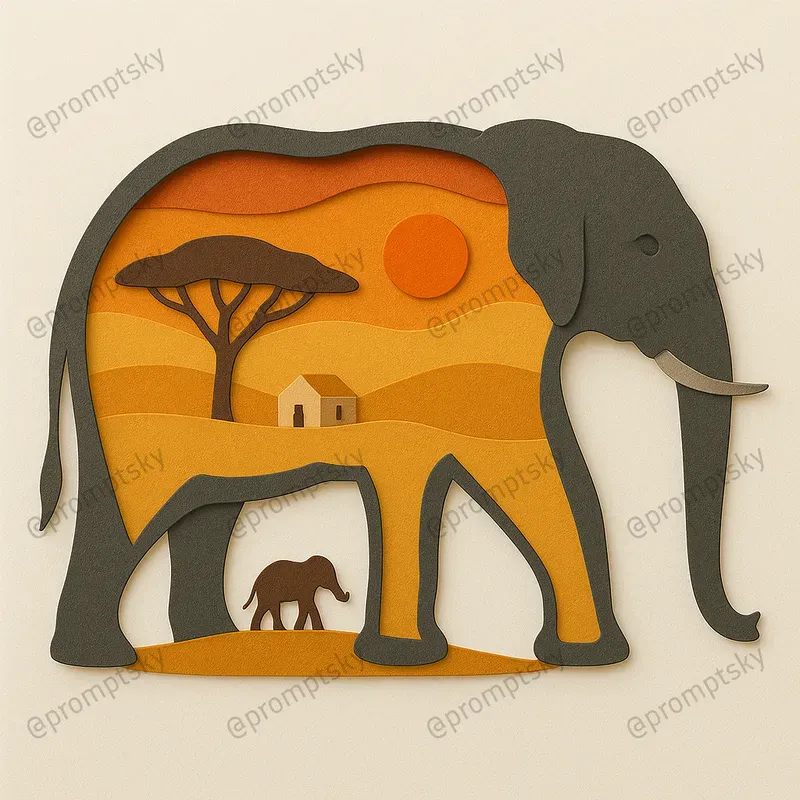 3D Layered Papercraft Art ChatGPT Image Prompt | PromptBase