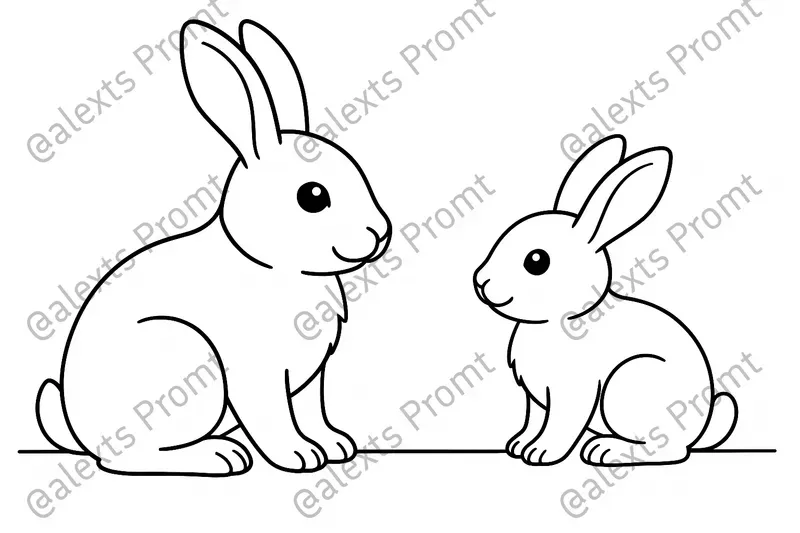 Animal Pair Coloring Pages ChatGPT Image Prompt | PromptBase