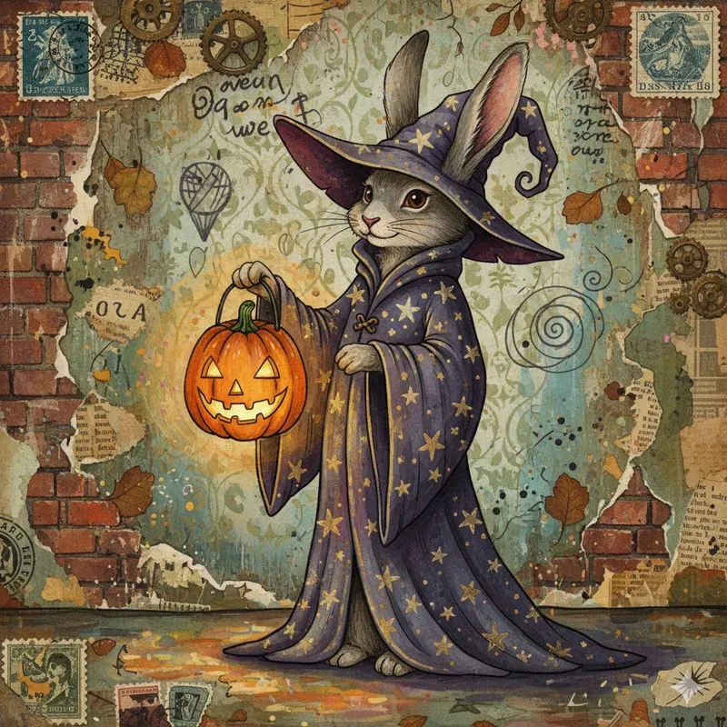 Quirky Spooky Rabbit Art Gemini Image Prompt | PromptBase