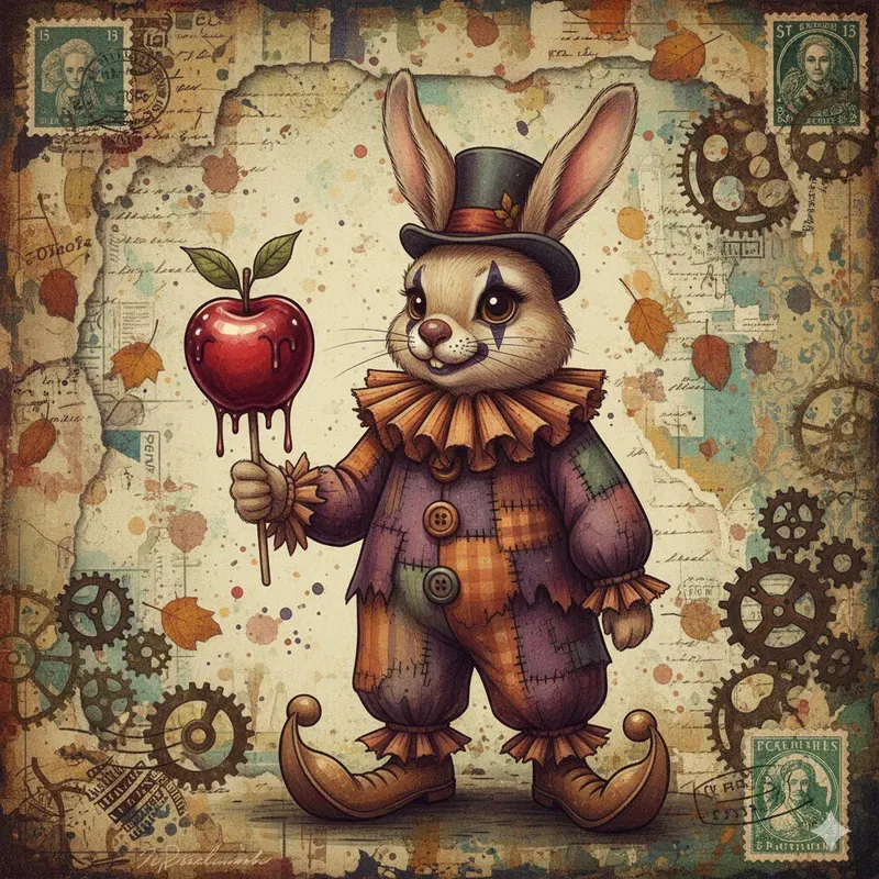 Quirky Spooky Rabbit Art Gemini Image Prompt | PromptBase