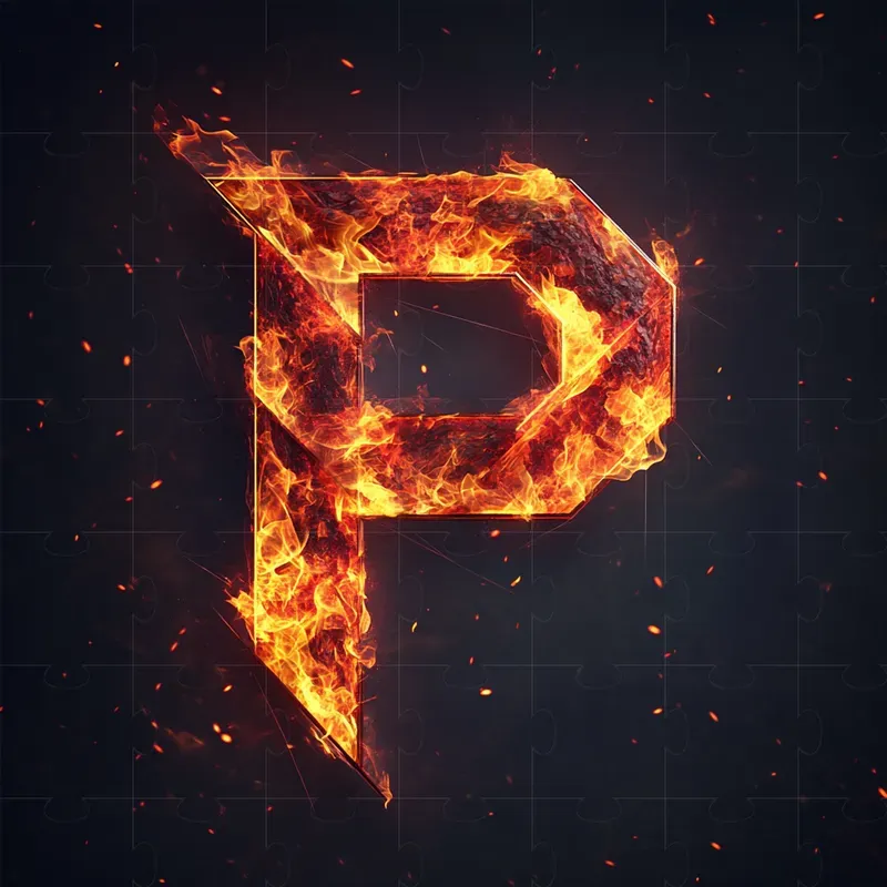 Flaming Ember Letter Logos Midjourney Prompt | PromptBase