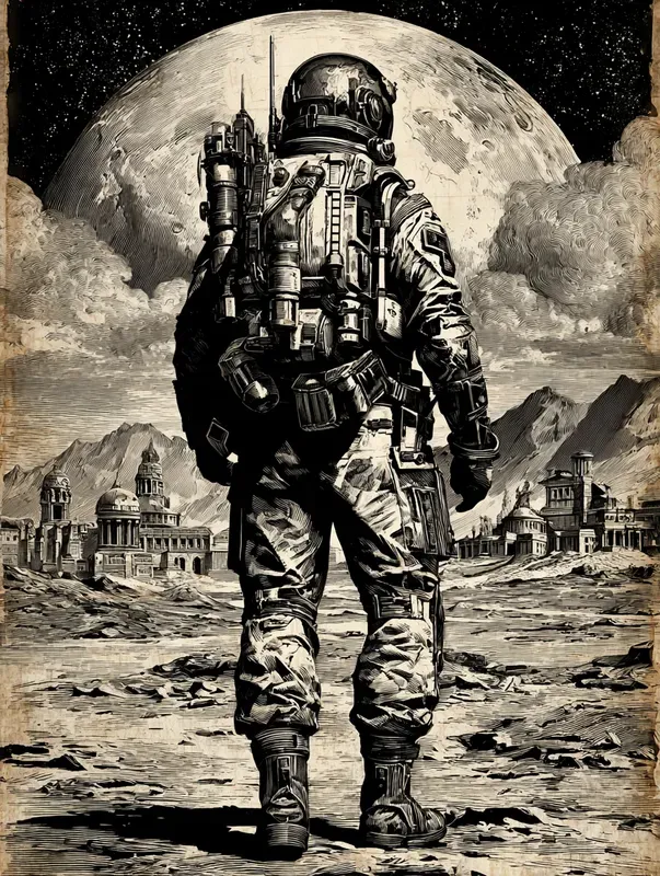 Cinematic Back View Character Portraits Midjourney Prompt | PromptBase