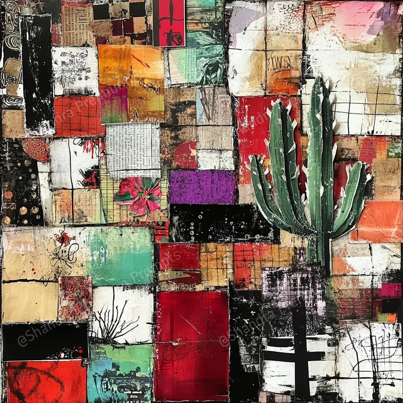 Grungy Collage Patchwork Backgrounds Midjourney Prompt | PromptBase