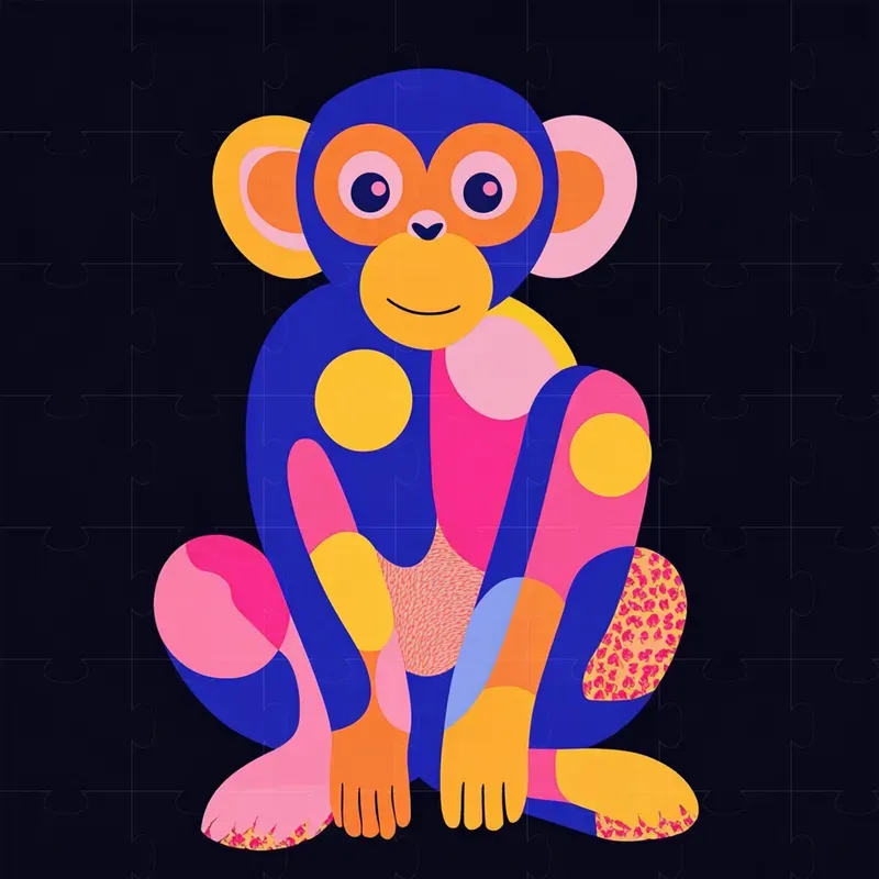Colorful Animal Stickers On Black Layouts Midjourney Prompt | PromptBase