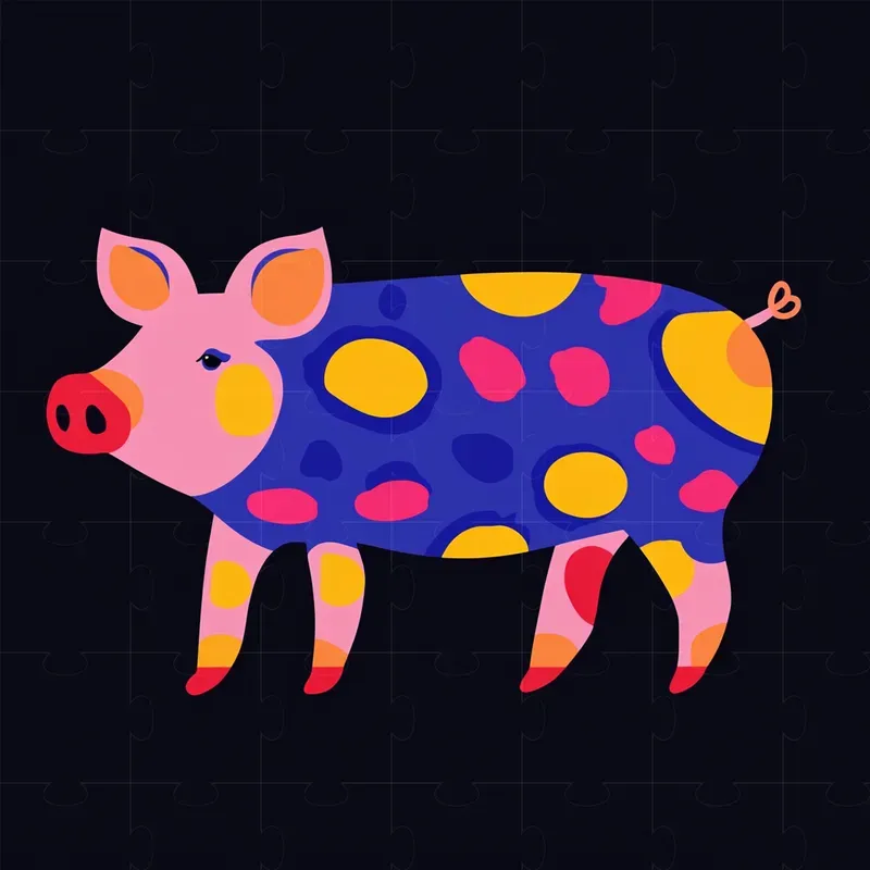 Colorful Animal Stickers On Black Layouts Midjourney Prompt | PromptBase
