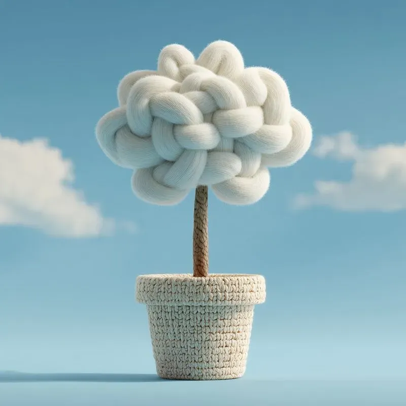 Cartoonstyle Braided Wool Clouds Templates Midjourney Prompt | PromptBase