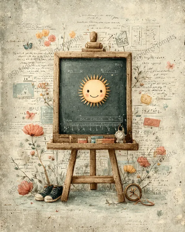 Back To School Junk Journal Pages For Kids Midjourney Prompt | PromptBase