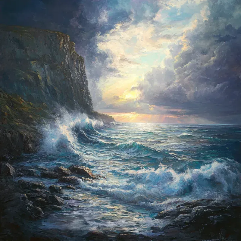 Dynamic Nature Scene Paintings Midjourney Prompt | PromptBase