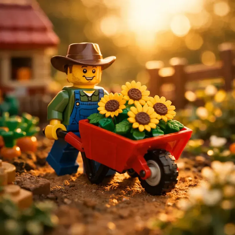 Cinematic Lego Miniature Garden Scenes ChatGPT Image Prompt | PromptBase