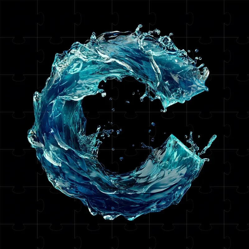 Aquatic Wave Splash Letter Logos Midjourney Prompt | PromptBase