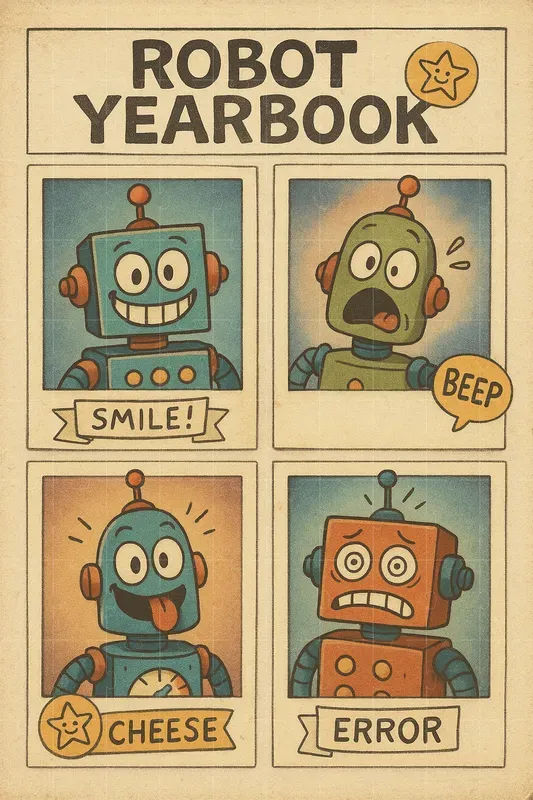 Retro Yearbook Portrait Grids ChatGPT Image Prompt | PromptBase