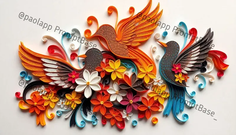 Vibrant Abstract Quilling Art FLUX Prompt | PromptBase